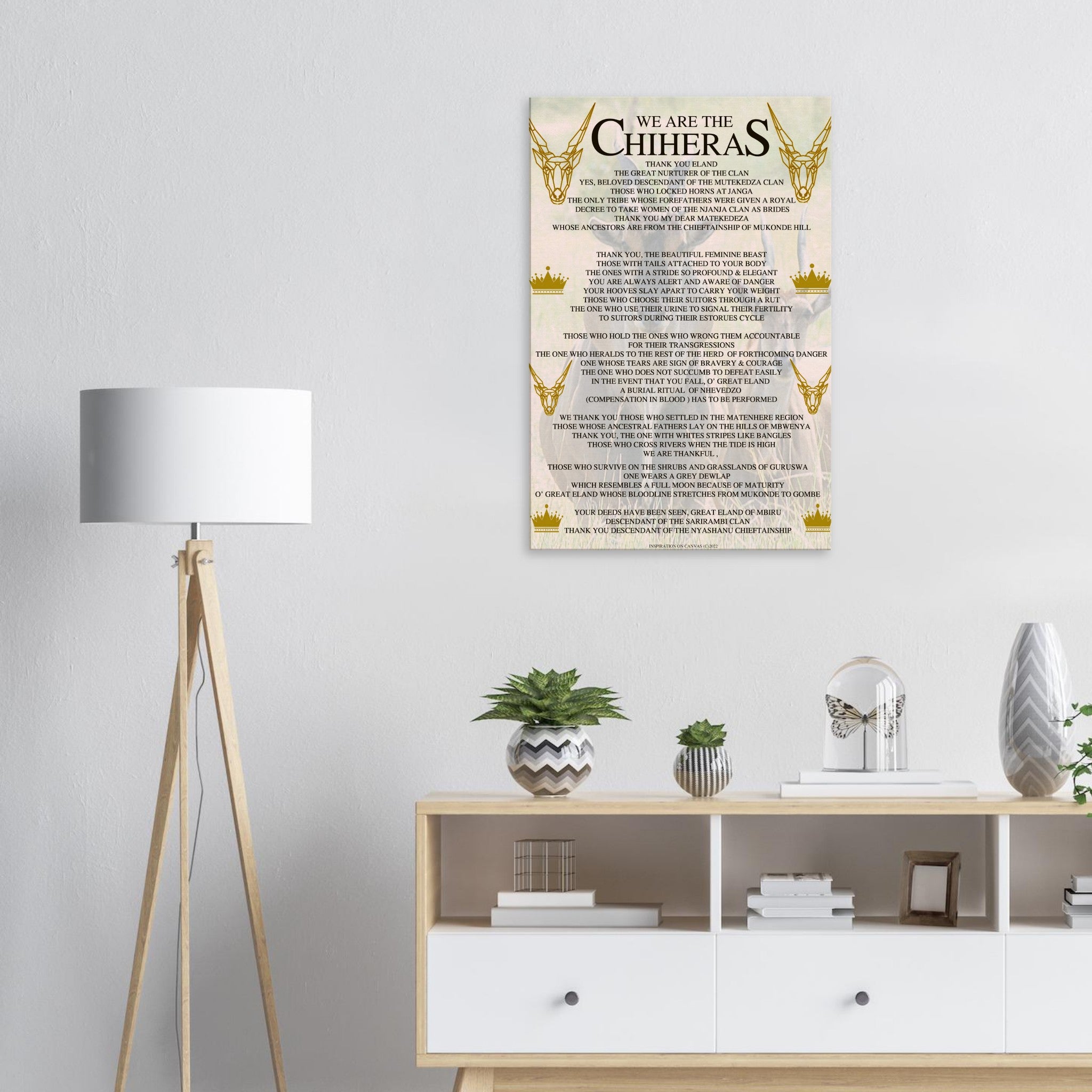 Chihera Totem (English Translated) 50x70 cm / 20x28″ - Vertical - Slim ...